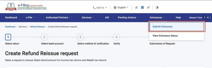 How to Submit and Track Refund Reissue Grievance on ITD Website - techinfoBiT